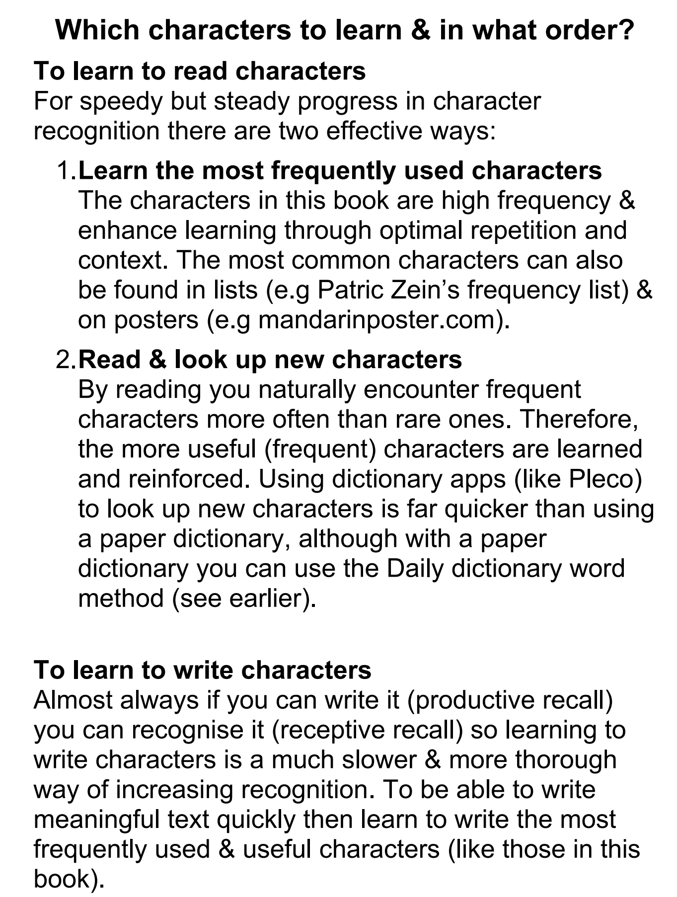 How to learn characters - Waylink